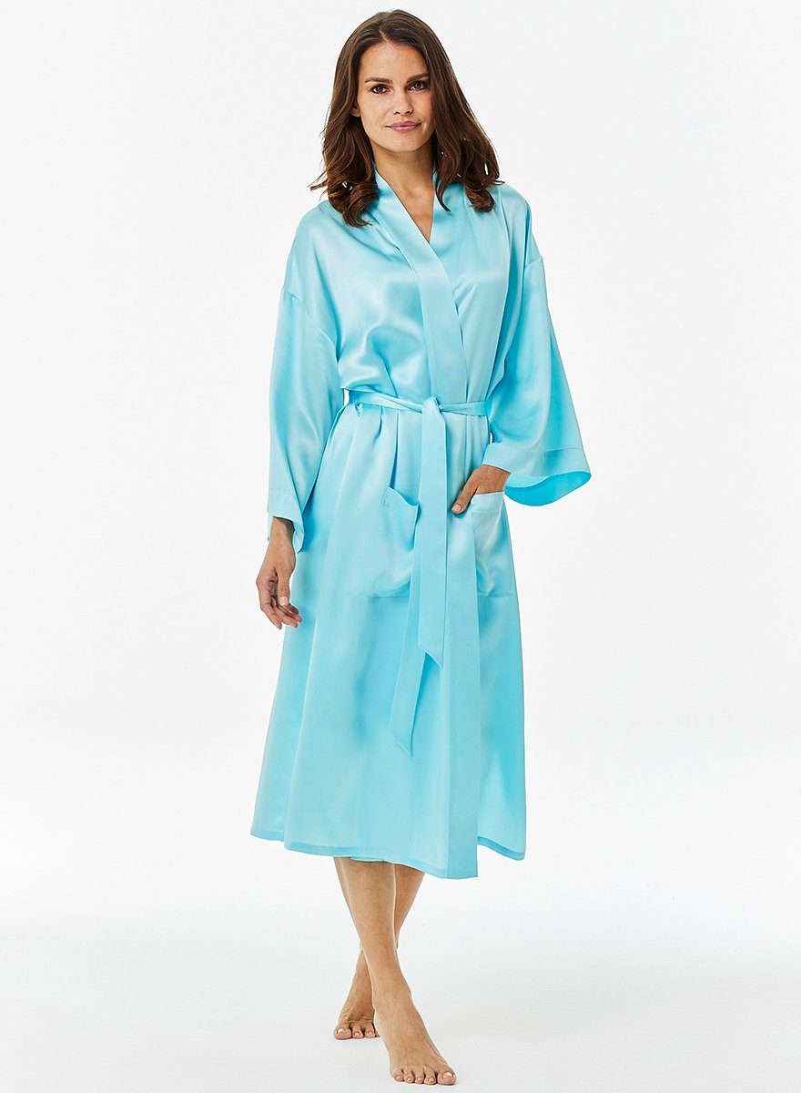 Jadee Kimono Night Glow, Seide, Kimono-Kragen, Bindegürtel